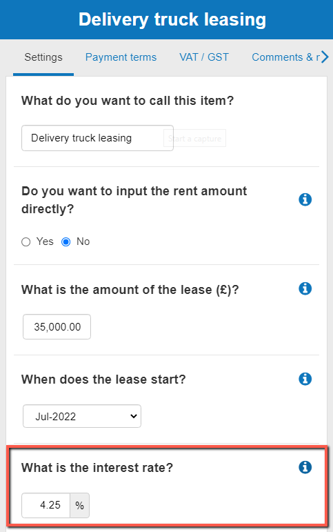 How can I enter leases in The Business Plan Shop?