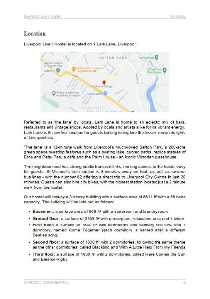 Hostel business plan template