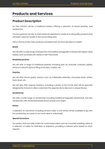 Bakery business plan template