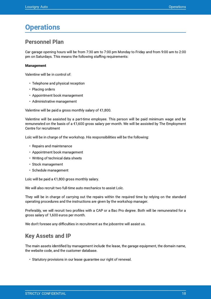 Business plan template for an auto repair shop