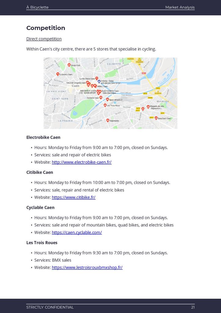 Bike shop business plan template