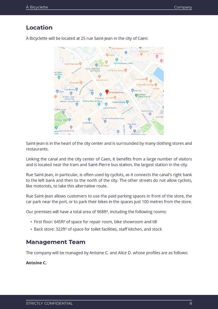 Bike shop business plan template