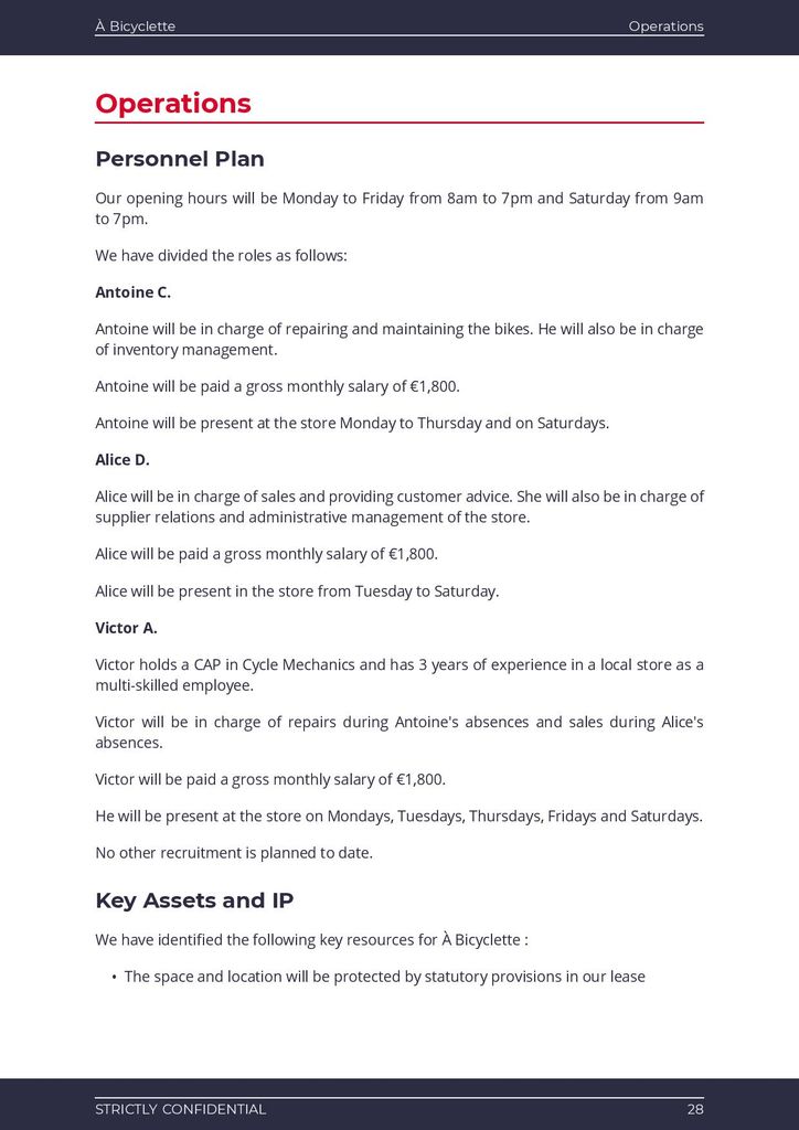 Bike shop business plan template