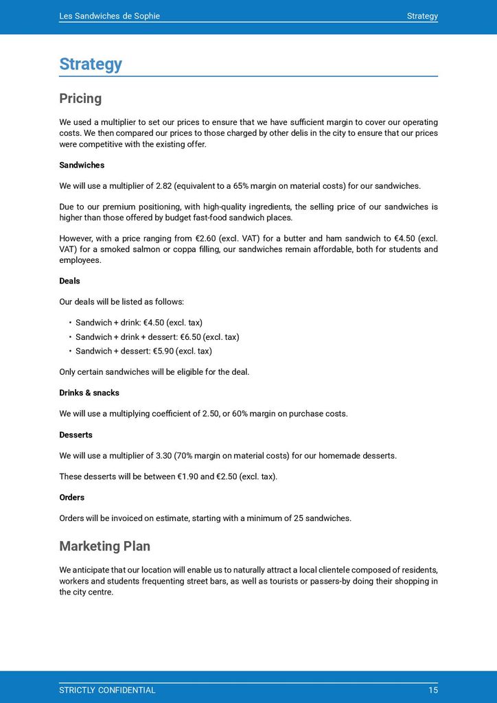 Deli business plan template