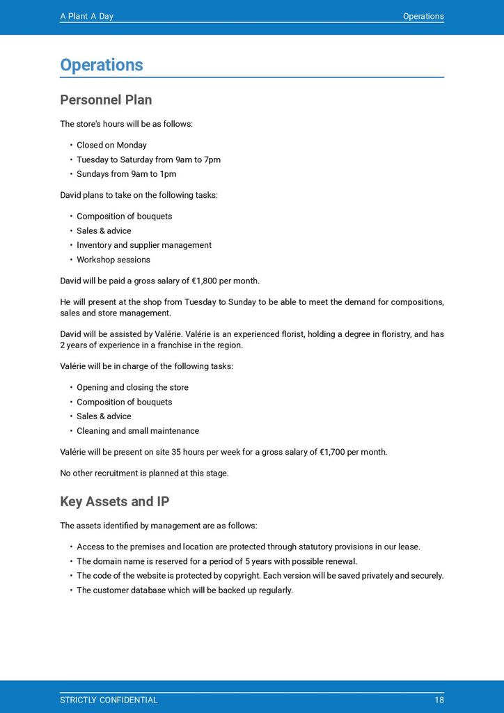 Florist business plan template