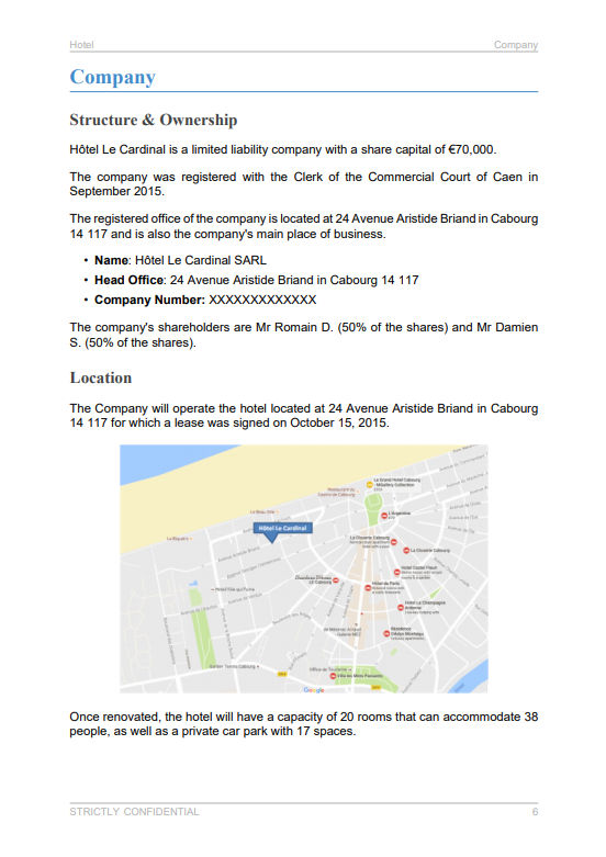 Hotel business plan template