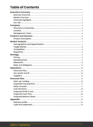 Food truck business plan template