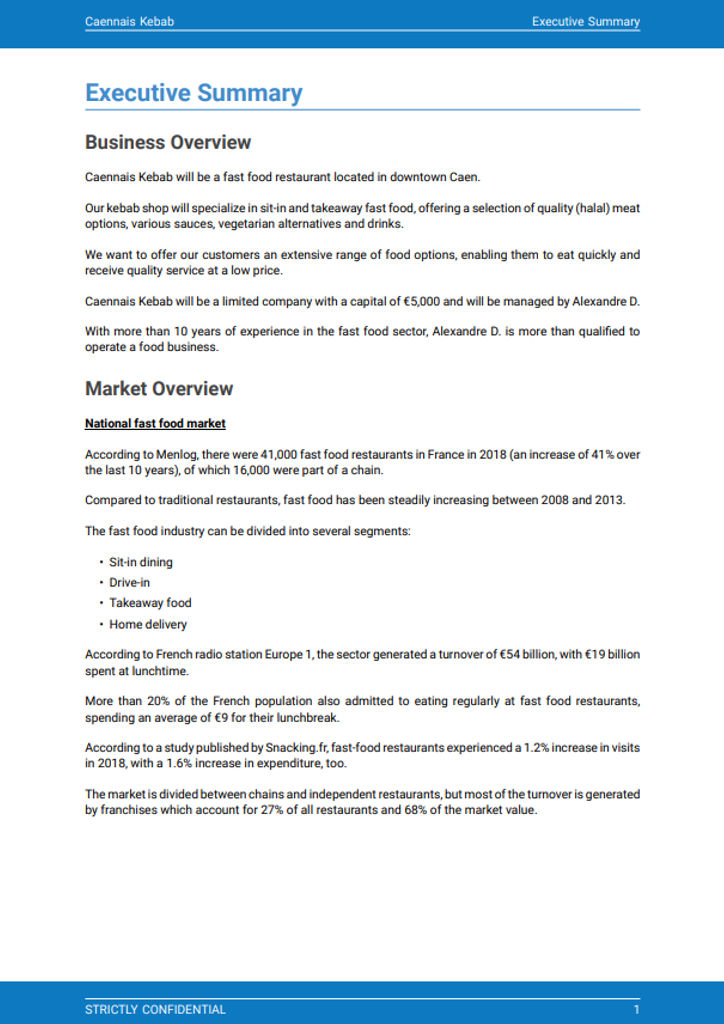 Kebab Shop Business Plan Template & Forecasting Tool