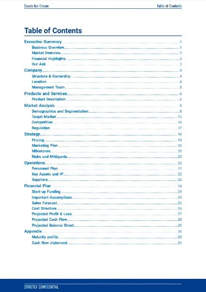 Ice cream parlour business plan template