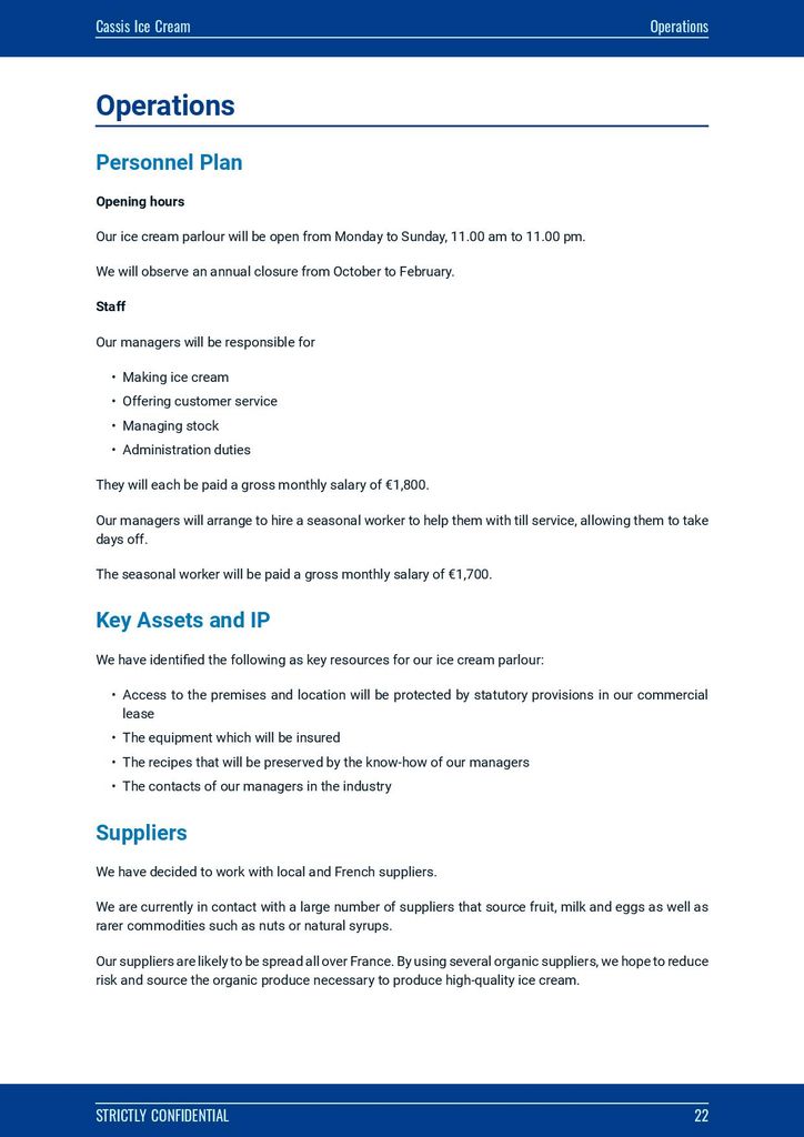 Ice cream parlour business plan template