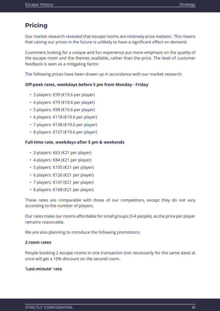 Escape Room Business Plan Template & Forecasting Tool