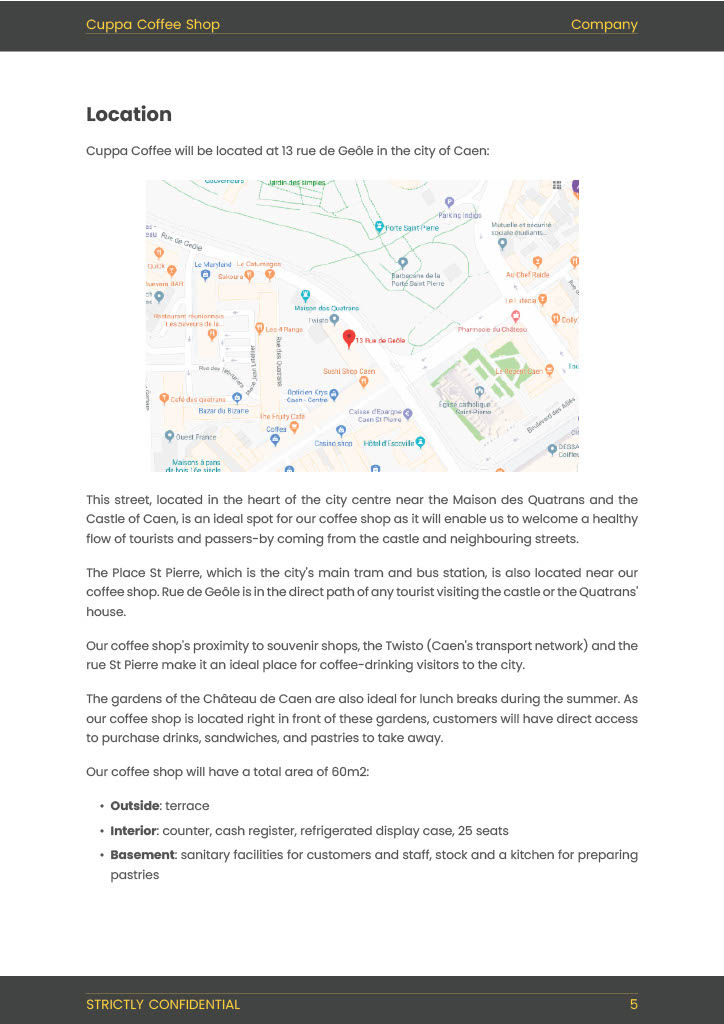 Coffee shop business plan template