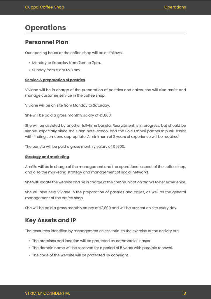 Coffee shop business plan template