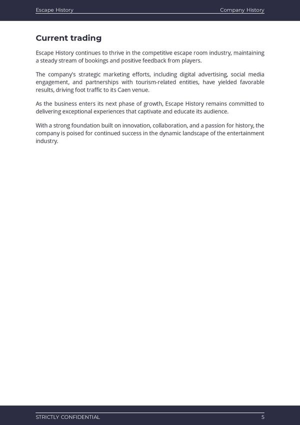 How to present your company's history in your business plan