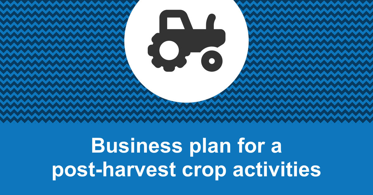 How to write a business plan for a post-harvest crop processing firm?