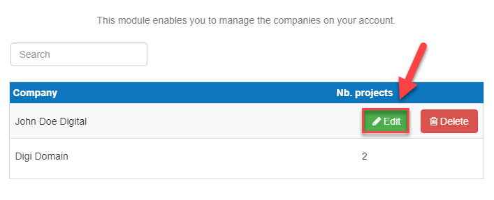 How do I manage my companies in The Business Plan Shop?